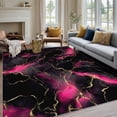 Marble Rug Bedroom, Hot Pink Modern Abstract Pattern Washable Area Rugs ...