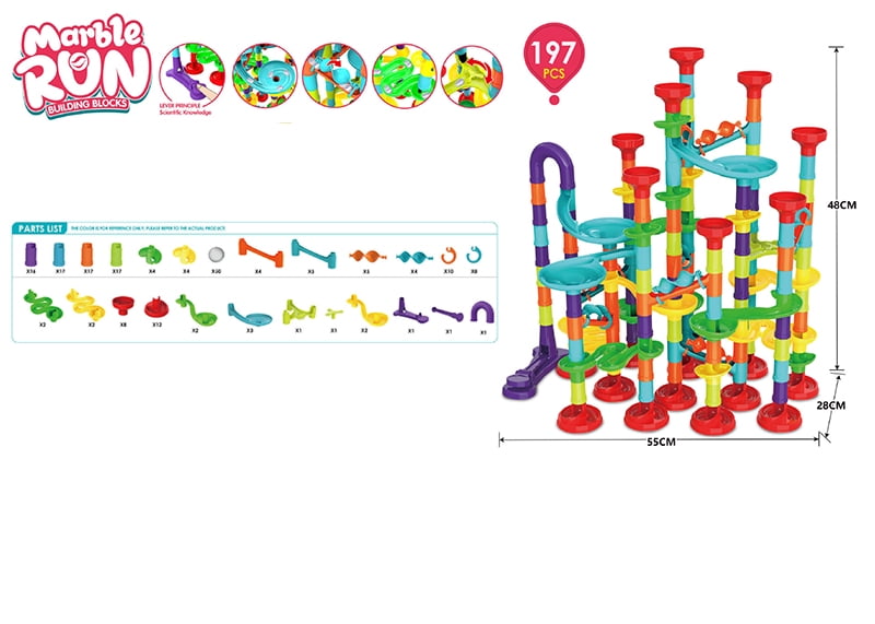 Marble Run Race Track Building Blocks Kids 3D Maze Ball Roll Toy DIY ...