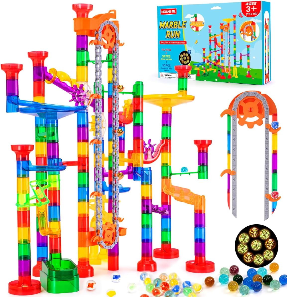 Marble Run Sets for Kids - 153Pcs Marble Race Track Marble Maze Madness ...
