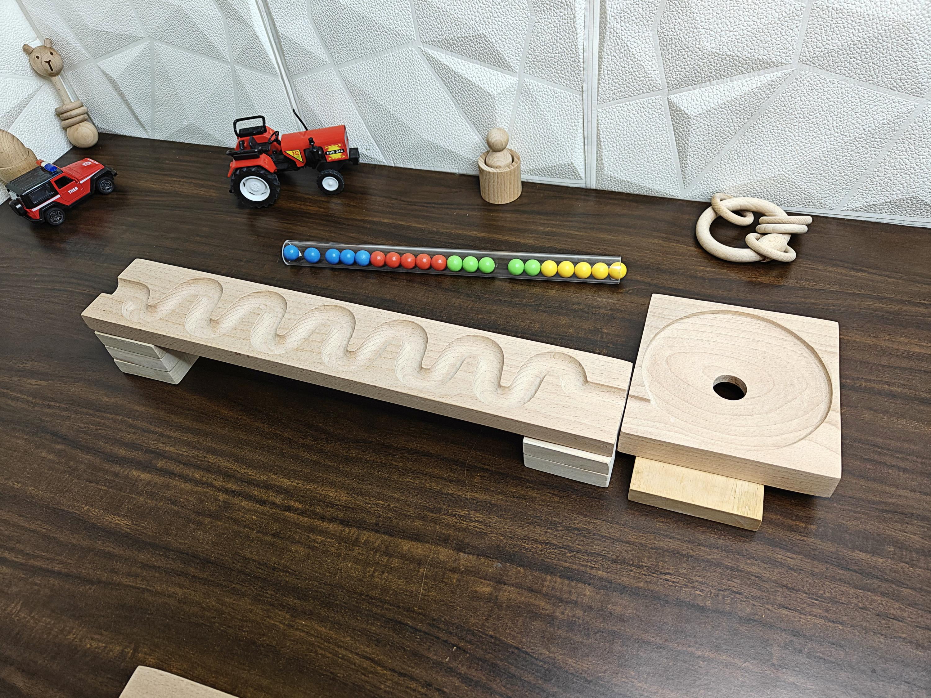 Marble Run Track, Full Set with Funnel Kancha Long Track Plate ,Marble ...