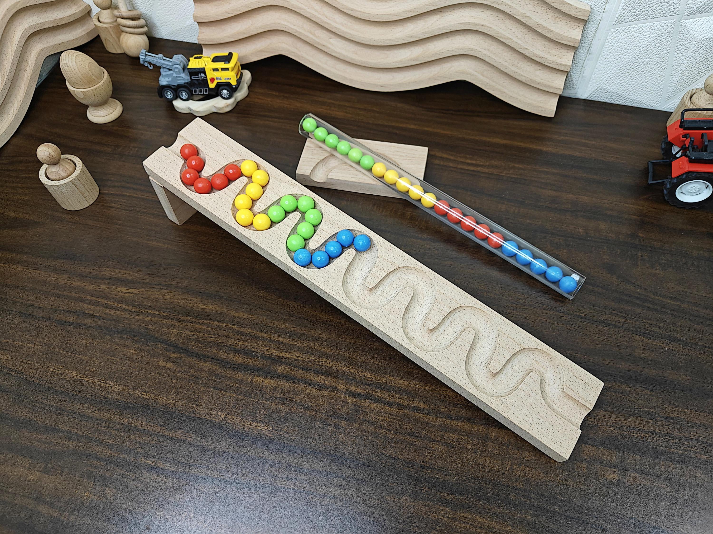 Marble Run Track, LONG TRACK, , Marble Race , Marble Run Race Wooden ...