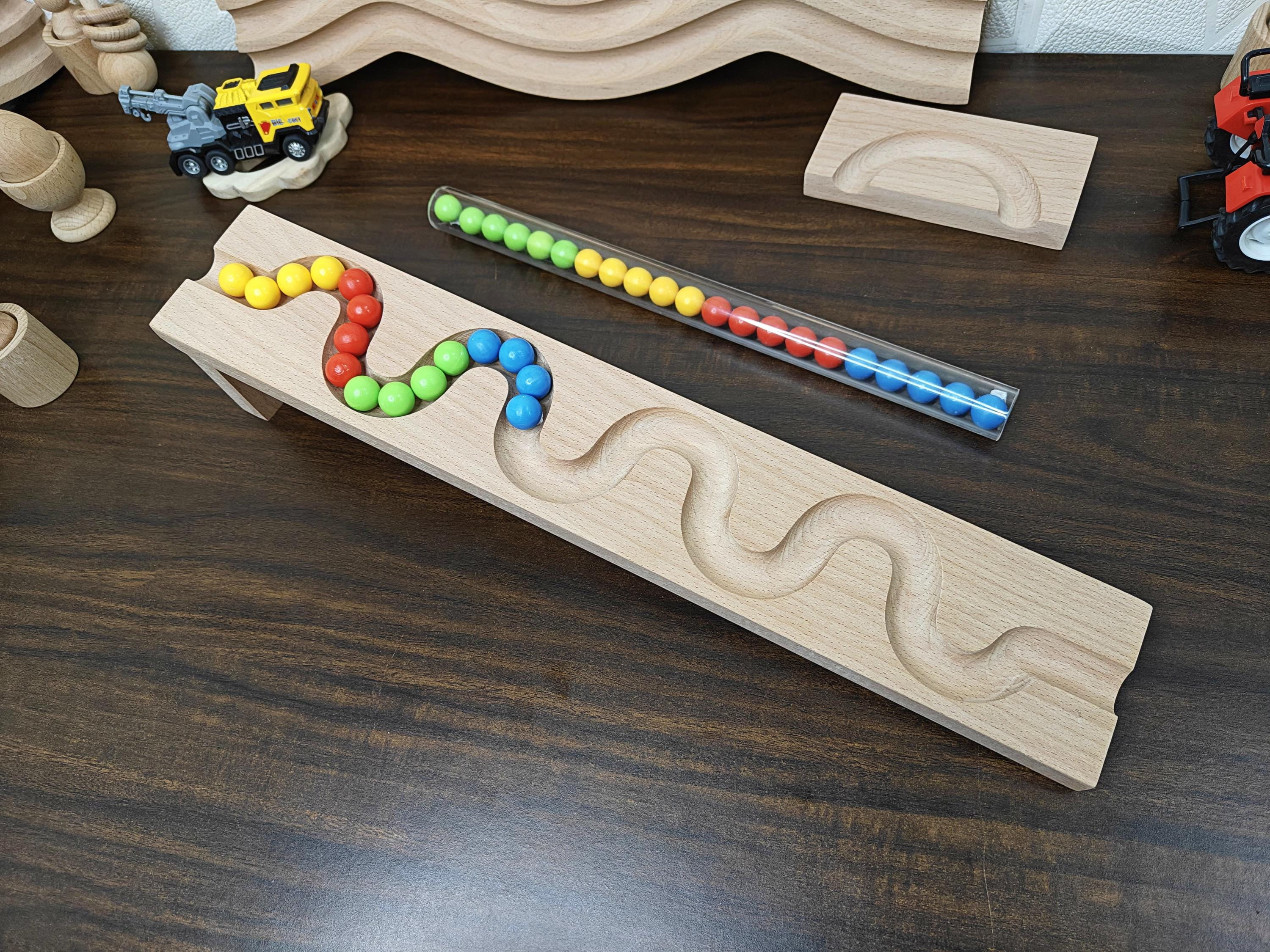 Marble Run Track LONG TRACK ,Snake Marble Race Marble Run Race Wooden ...