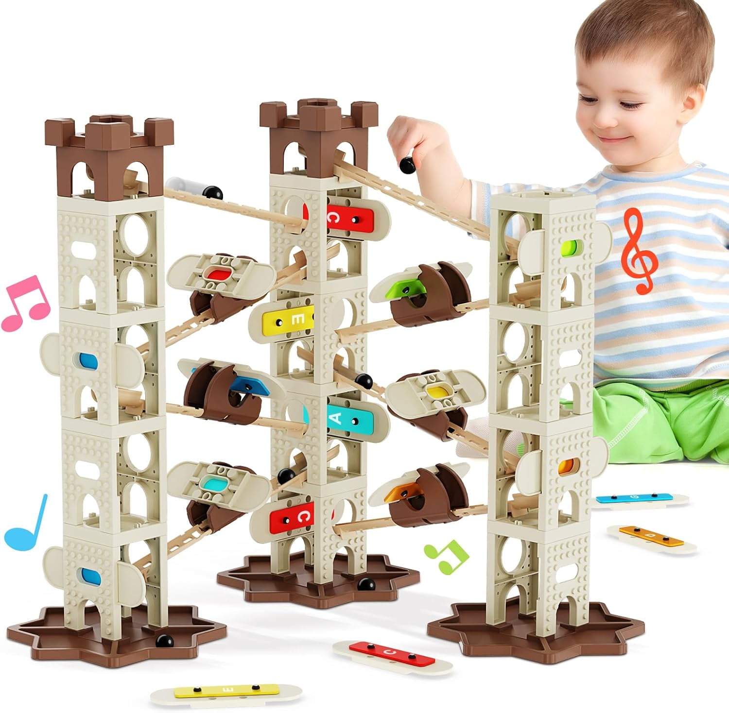 Marble Runs for Kids 6-8 with Music Pillars, STEM Toys with Marble Runs ...