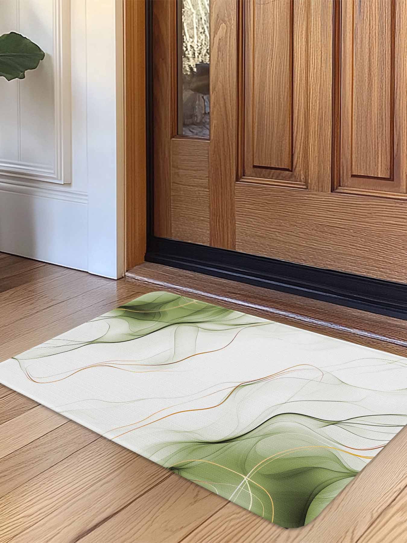 Marble Sage Green Door Mat Indoor Outdoor Entrance, Non Slip Rug for ...