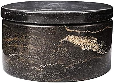 Marble Salt Box Salt Cellar with Lid 4 FL OZ Salt Holder Storage ...