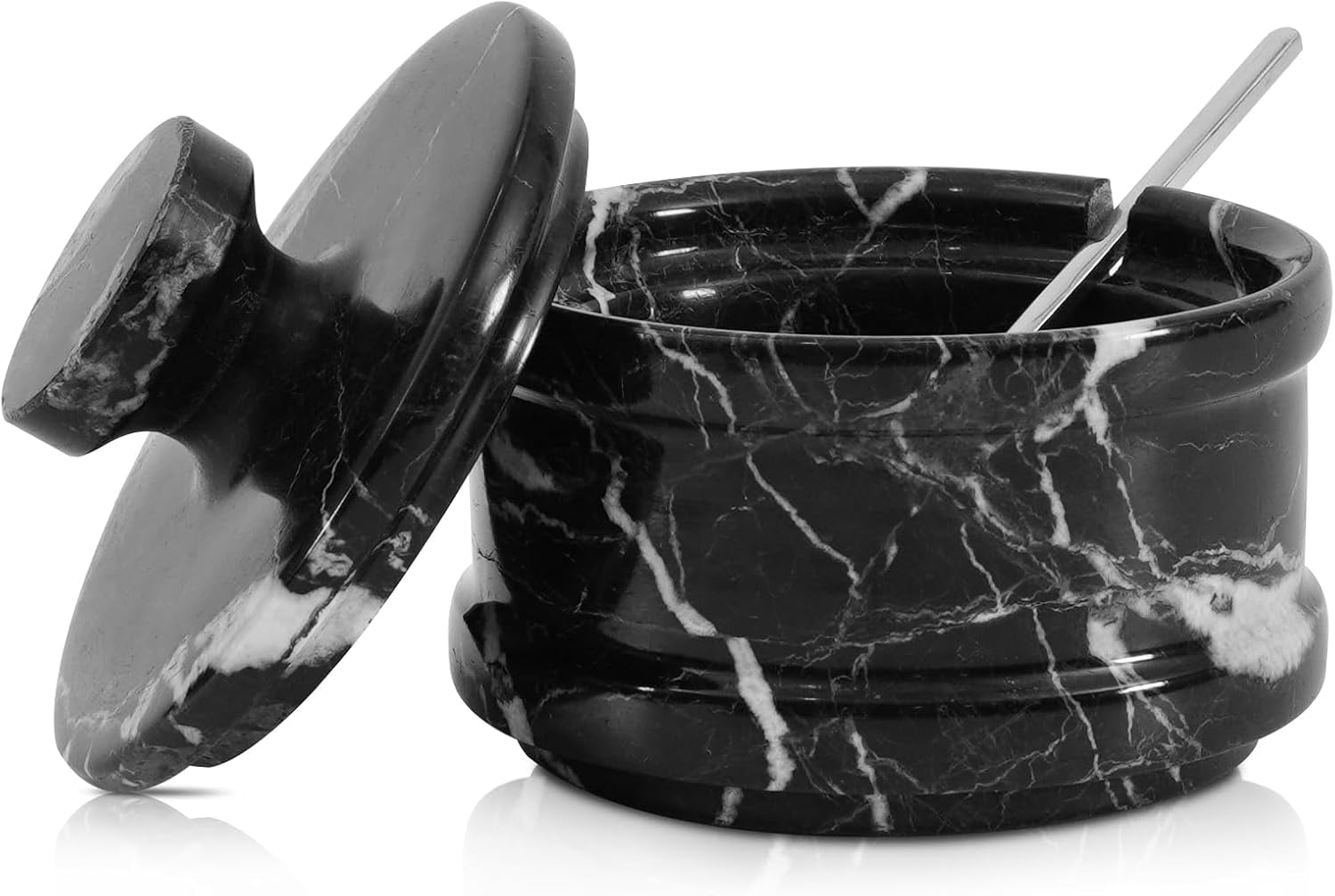 Marble Salt Cellar with Lid 3.5" Inch Green Salt Box, Seasoning ...