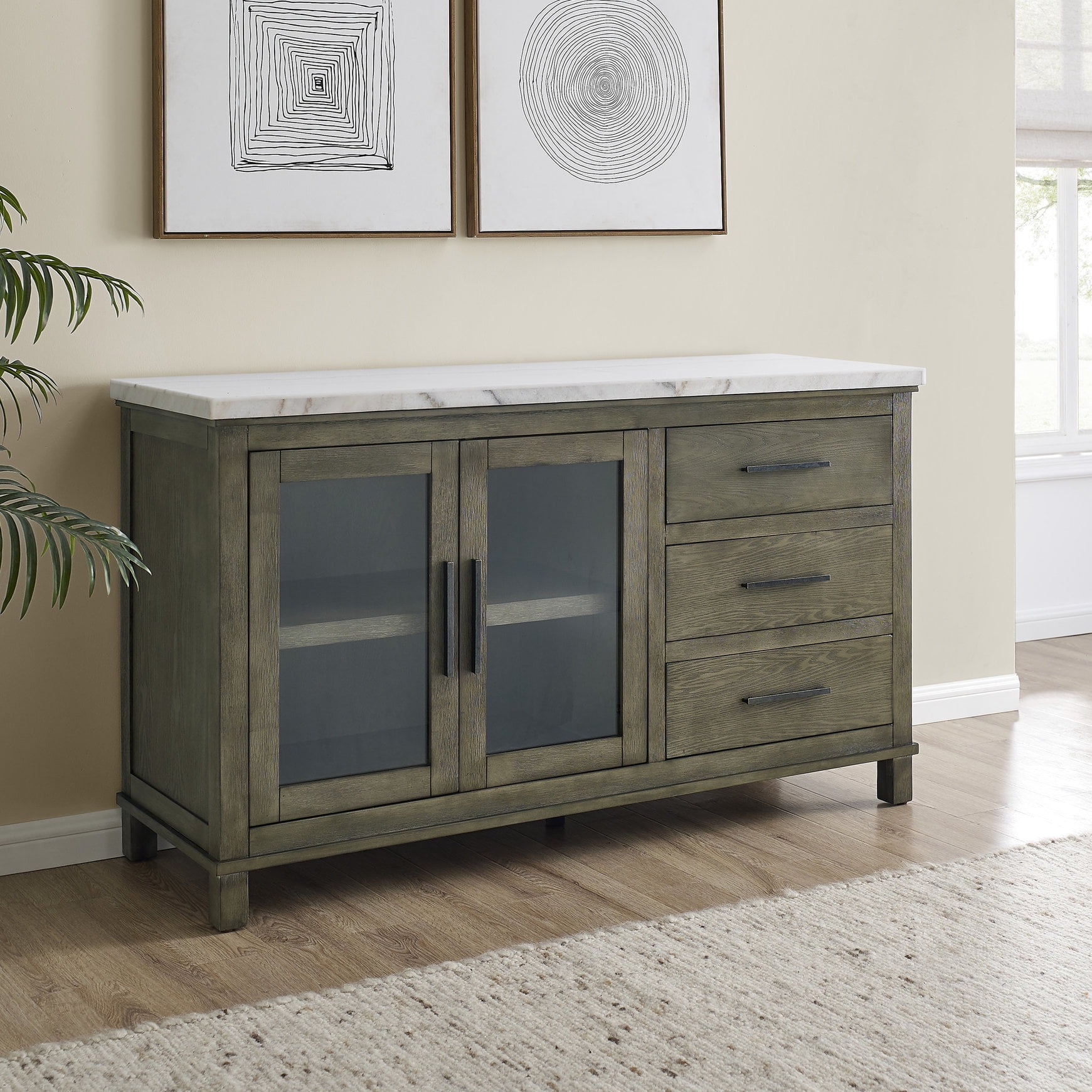 Marble Server for Entertainment | Long Shelf for Electronics and ...