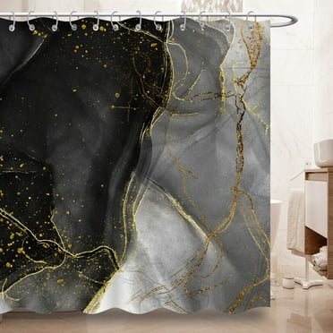 Abstract Marble Shower Curtains Bathroom Set,Modern Gradient Color Marble Art Waterproof Fabric ...