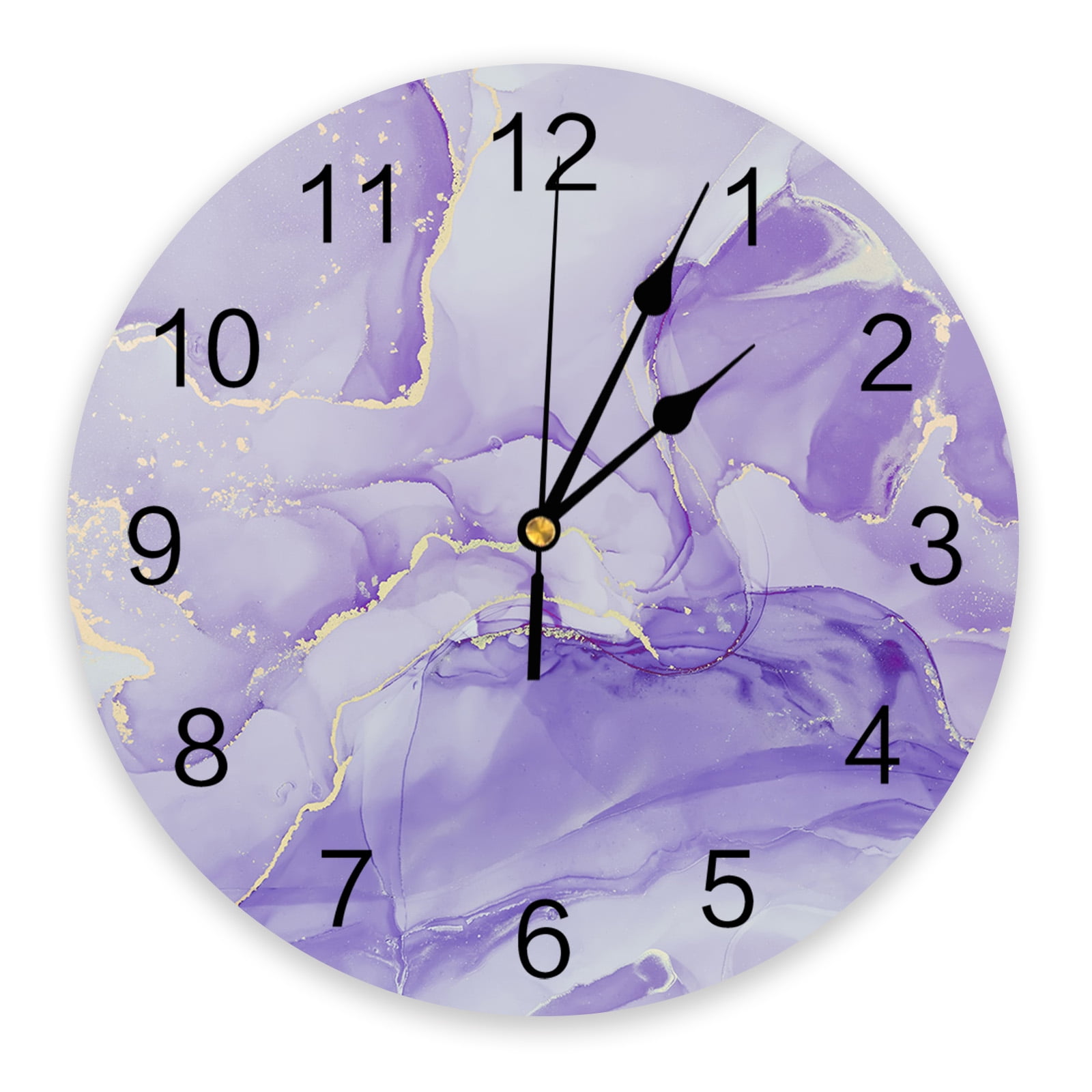 Marble Simple Gradient Purple Bedroom Wall Clock Large Modern Kitchen ...