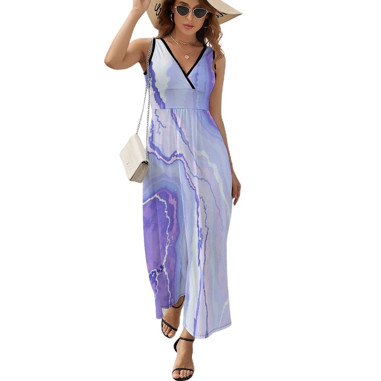 Marble Sleeveless Dress for Women Birthday Clothing Suit Summer ...