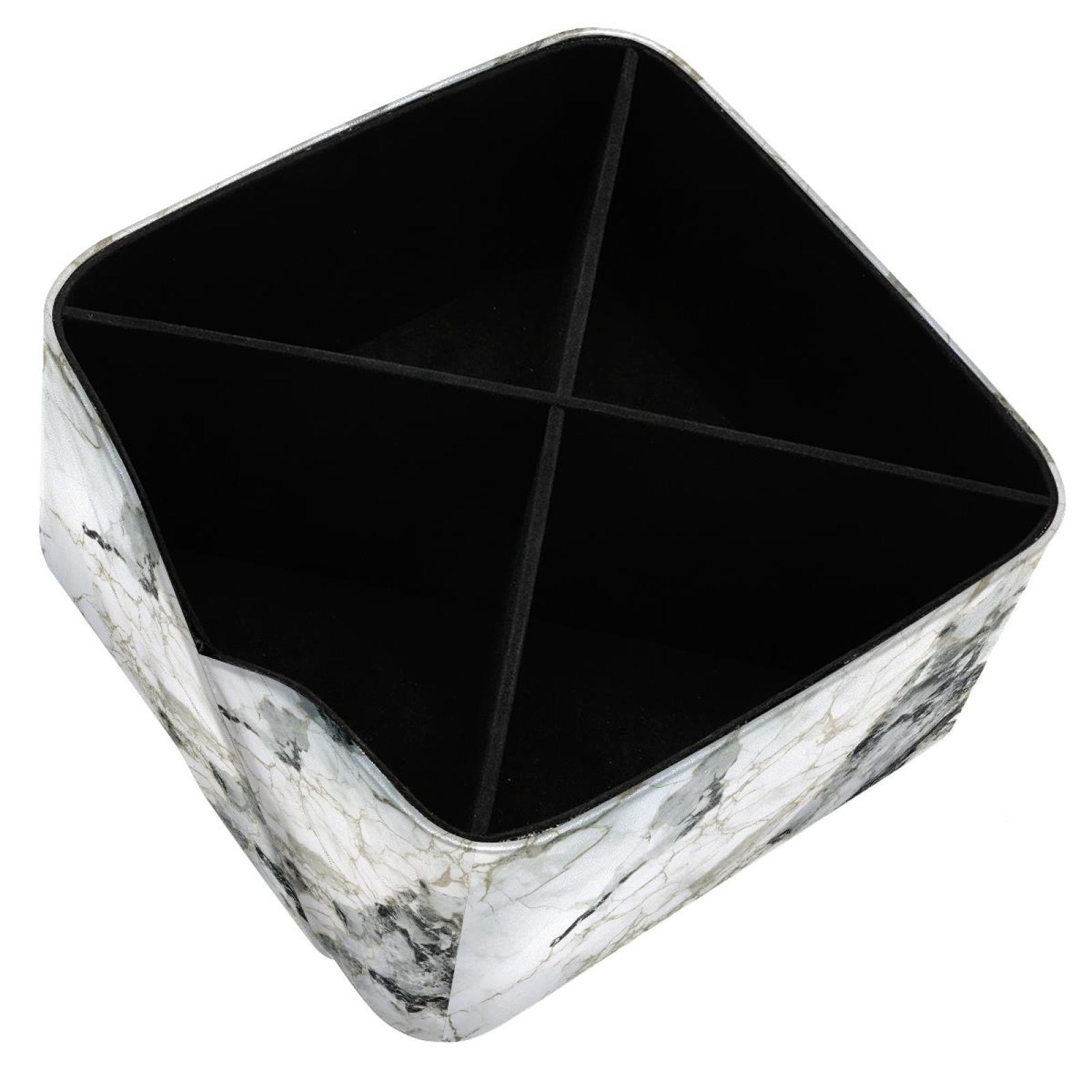 Marble Square Pen Case with 4 Compartments, Removable Dividers, Pencil ...