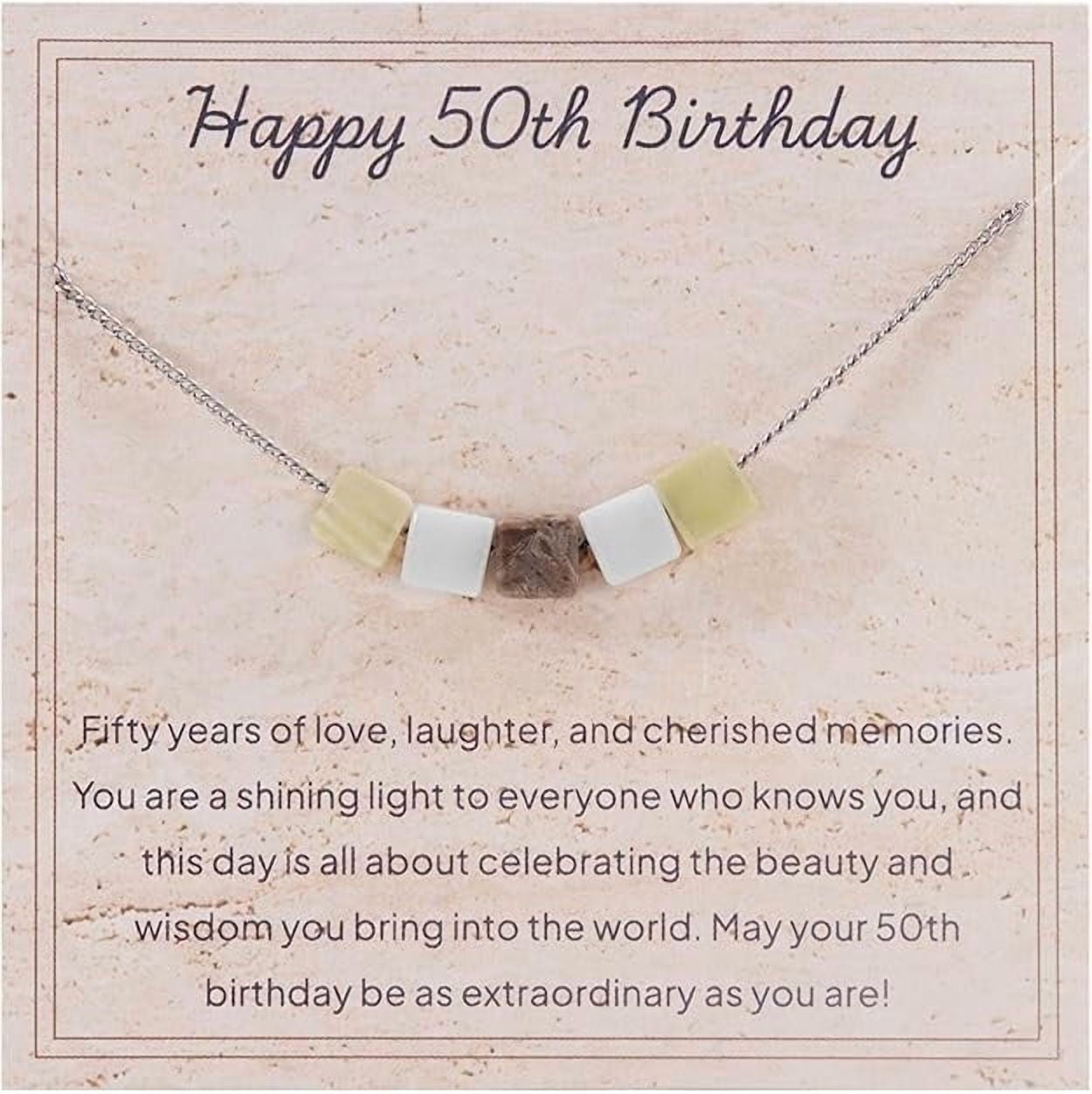 Marble Stories Birthday Card Necklace for Women – Marble Pendant Gift ...