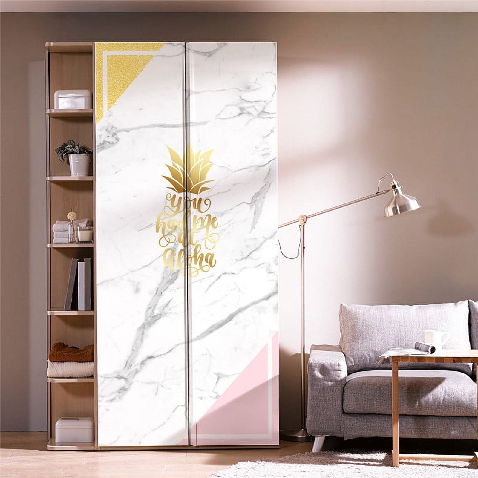 Marble Style Wall Stickers Self-adhesive DIY Wallpaper For Wardrobe ...