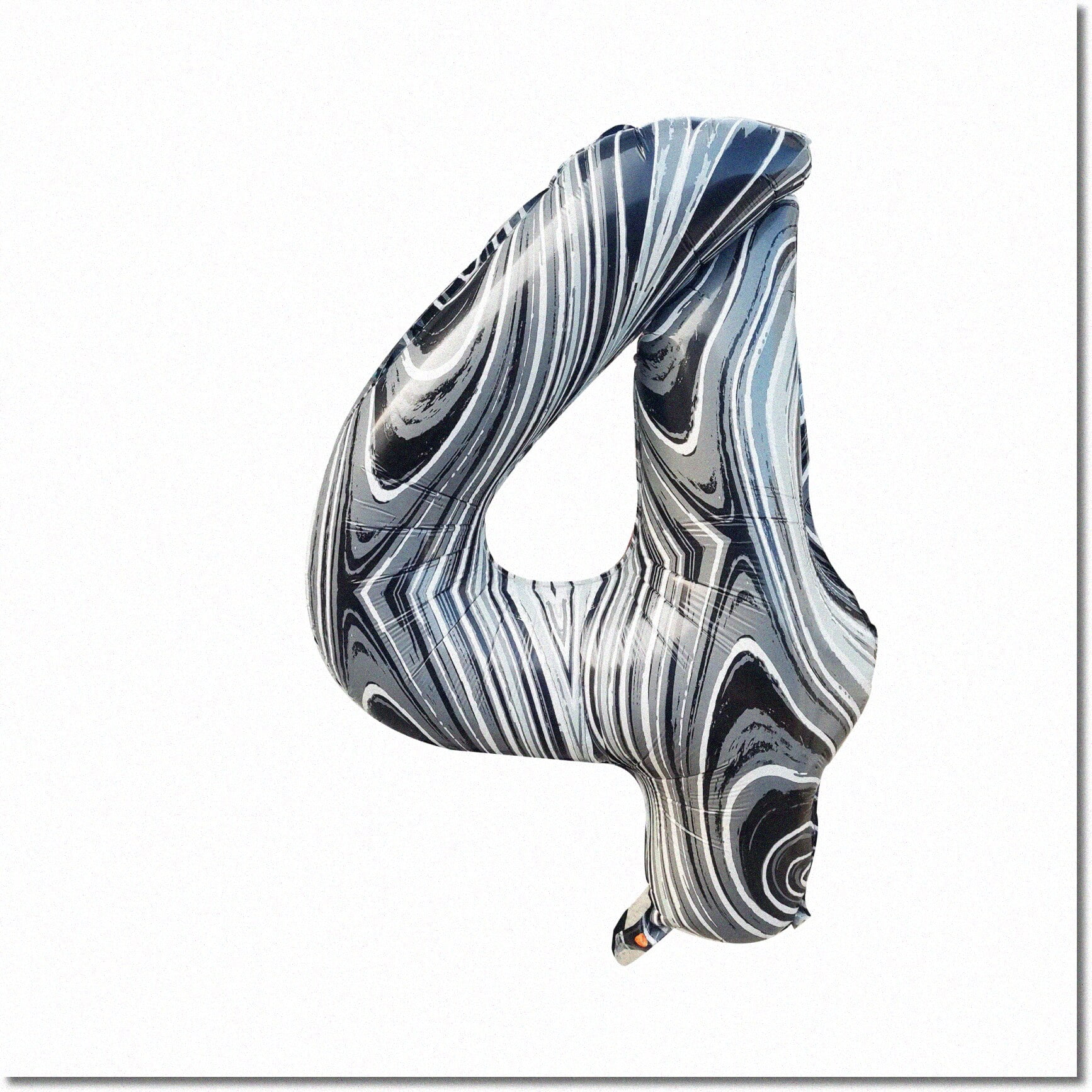 Marble Swirl Number 4 Balloons - Large 40 Inch Black Agate Balloon for ...