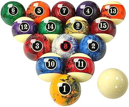 Marble Swirl Style Pool Balls Set Professional 2 1/4-Inch Billiard ...