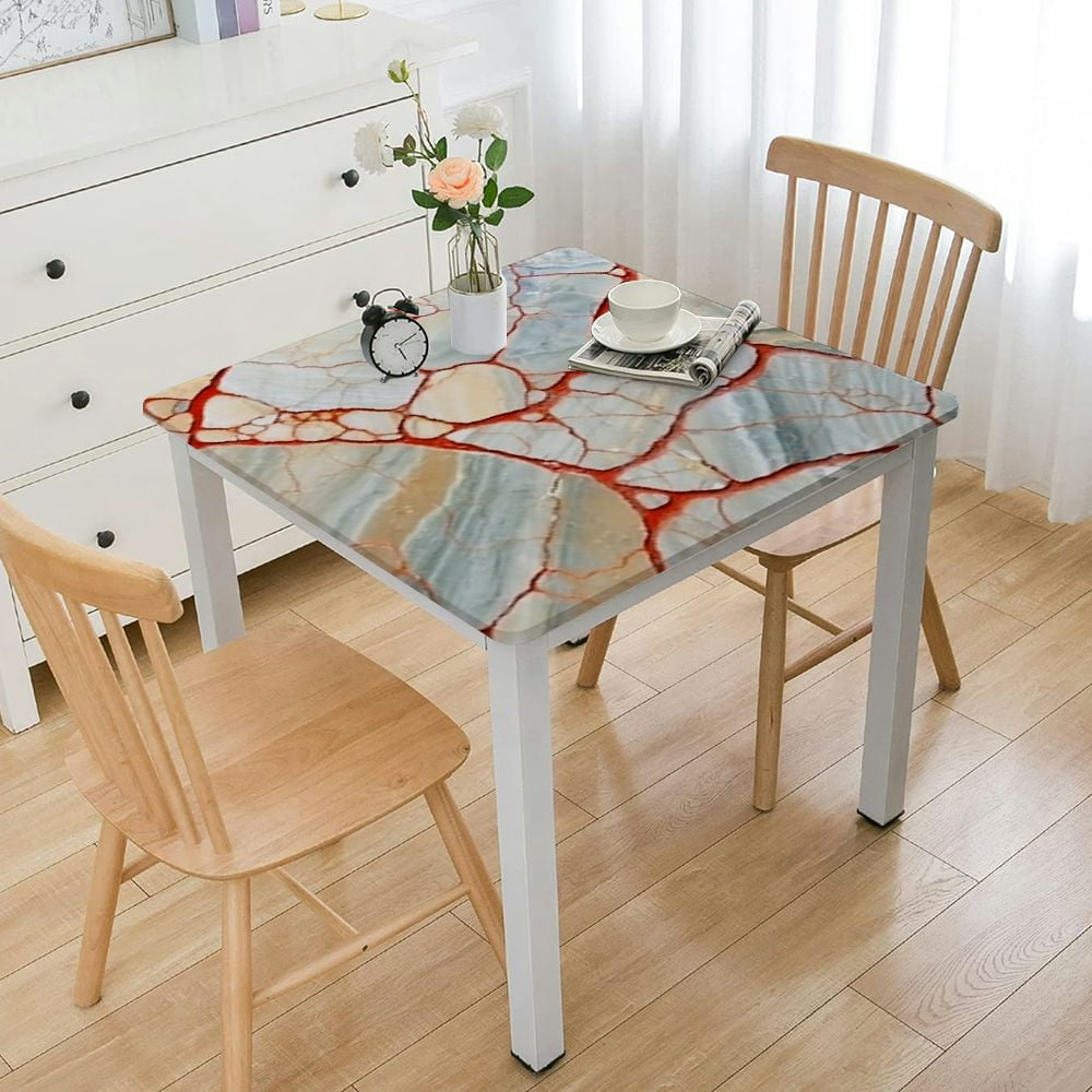 Marble Tablecloth, Marble Texture, Elastic Edge, Can Wipe Indoor ...