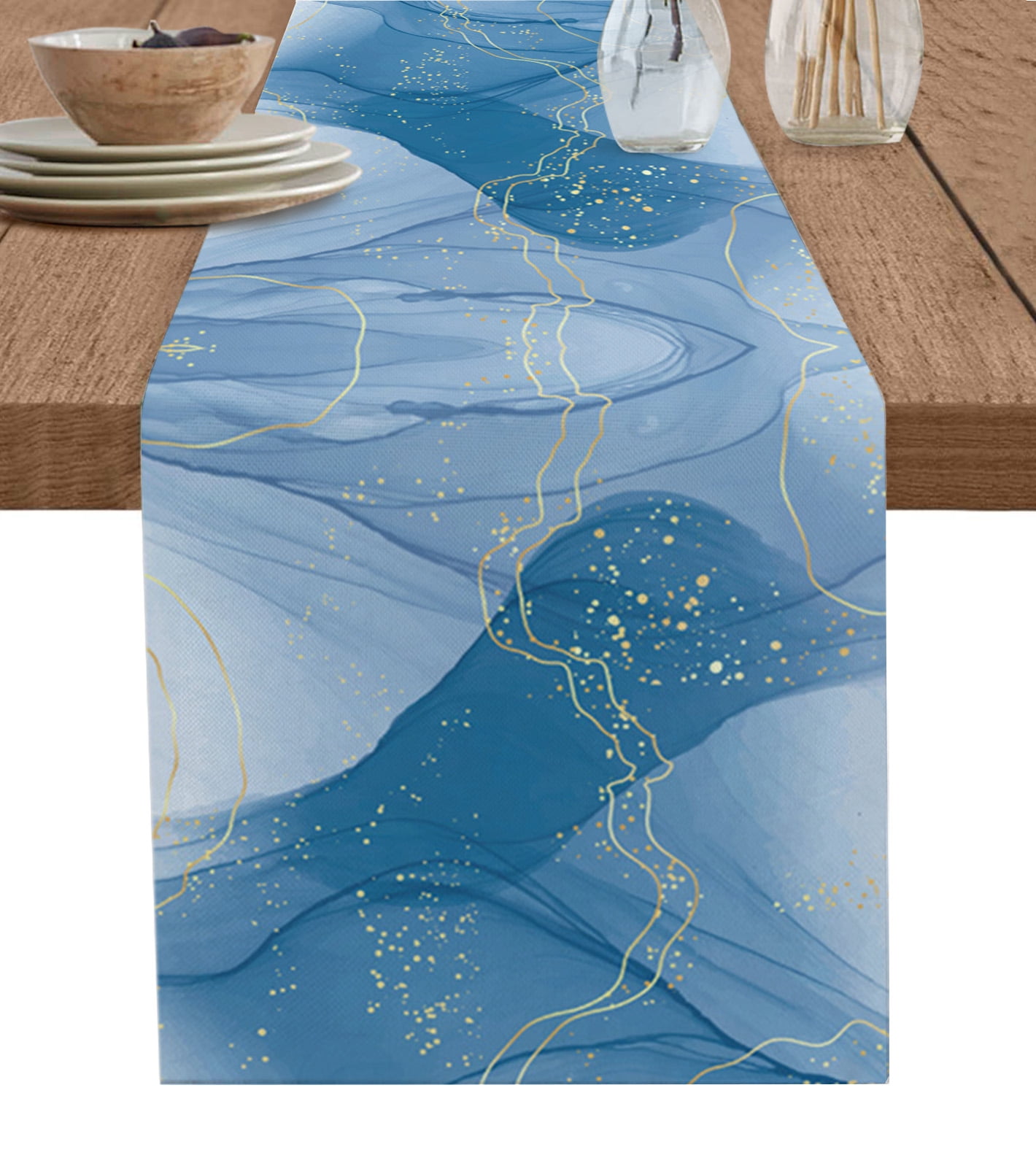 Marble Texture Agate Summer Table Runner ration Home r Dinner Table ...