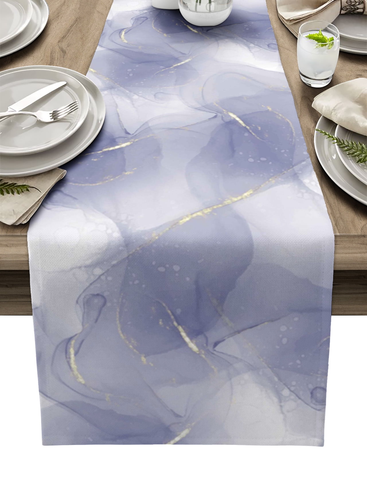 Marble Texture Agate Summer Table Runner ration Home r Dinner Table ...