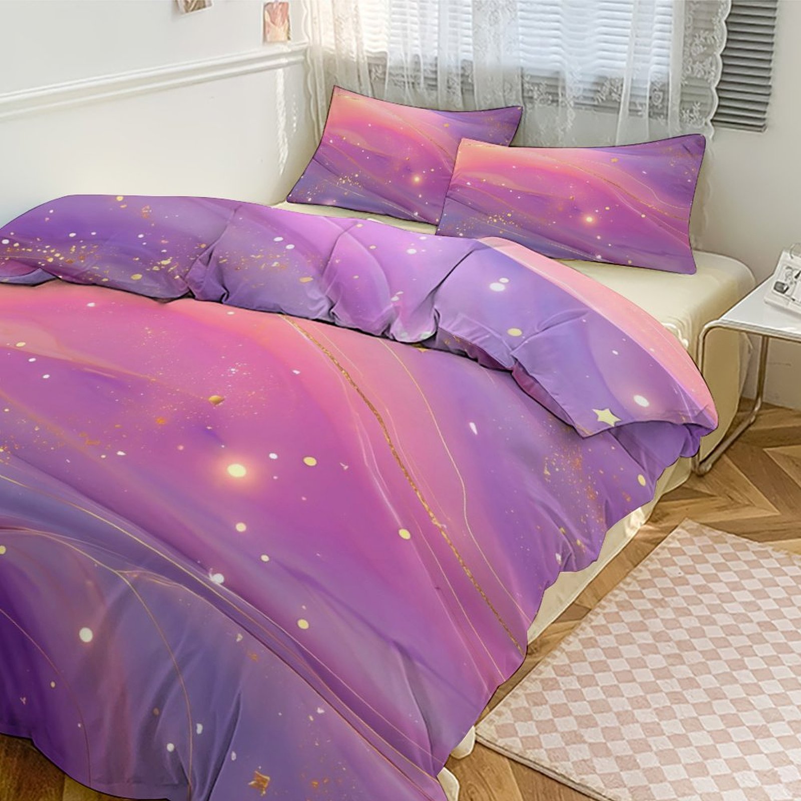 Marble Texture Bedding Set with Zipper Closure for Girls & Boys ...