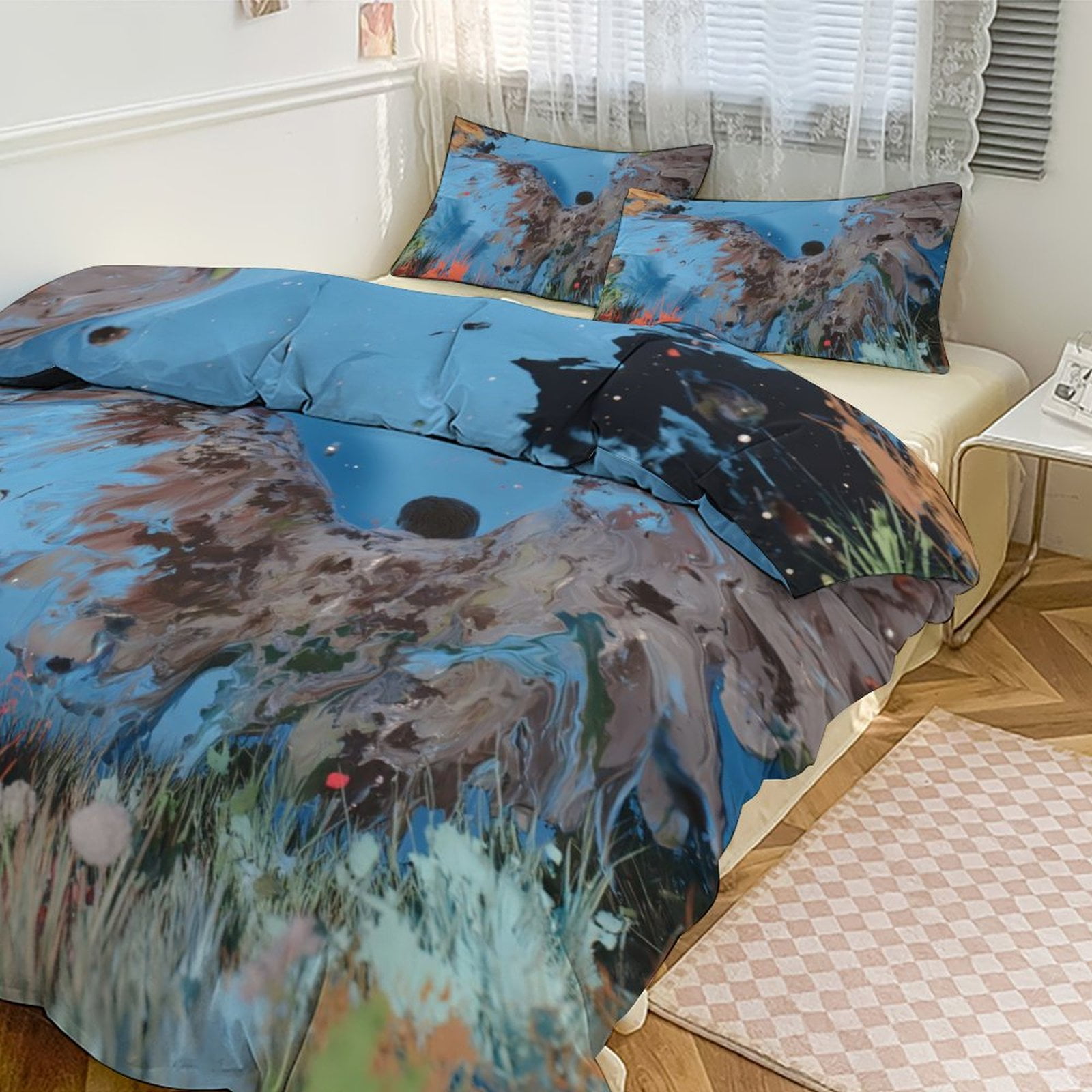 Marble Texture Bedding Sets Twin Duvet Cover 3 Piece Cute Bed Set for ...