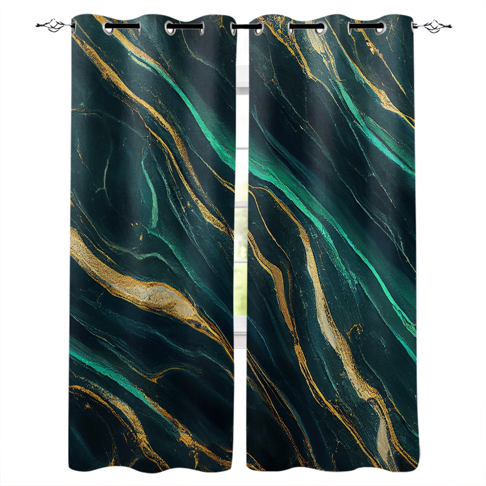 Marble Texture Blue Bedroom Modern Living Room Kitchen Drapes Home Kids ...