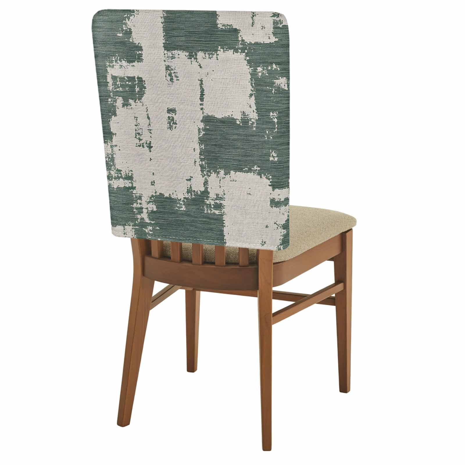 Marble Texture Chair Back Covers Set of 6, Green Gary Watercolor Modern ...