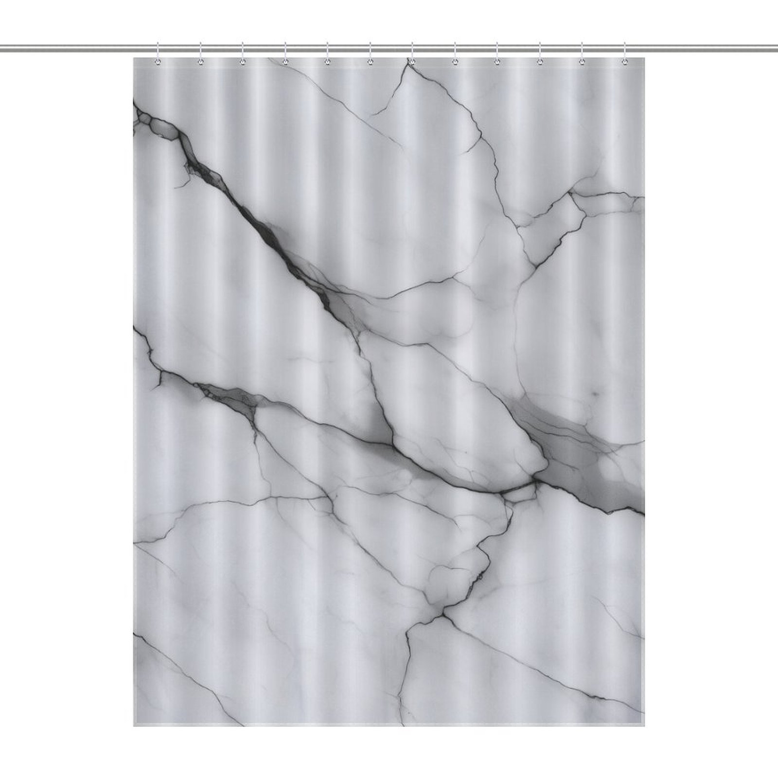 Marble Texture Cloth Fabric Bathroom Decor Set with Hooks - Walmart.com
