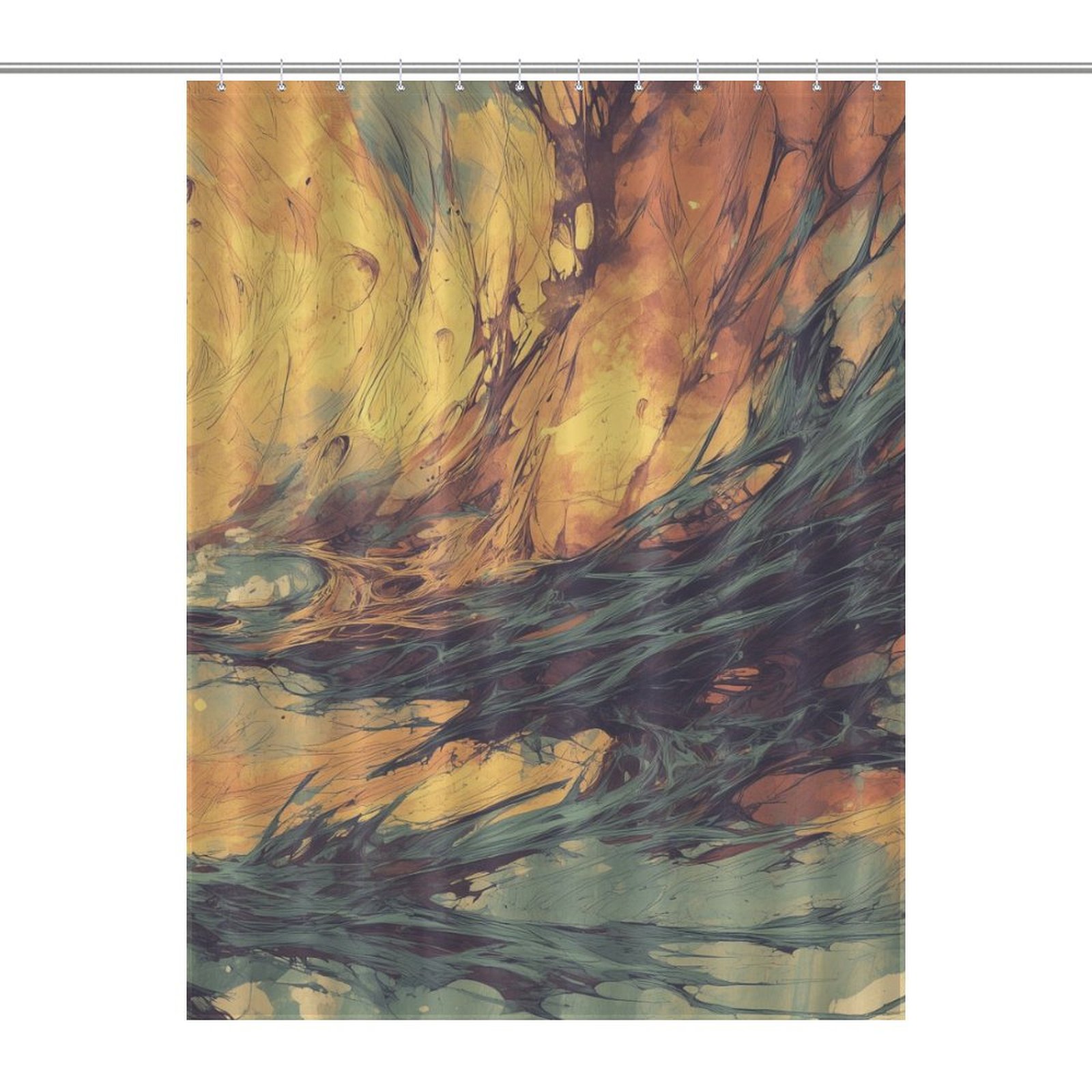 Marble Texture Cloth Fabric Bathroom Decor Set with Hooks - Walmart.com