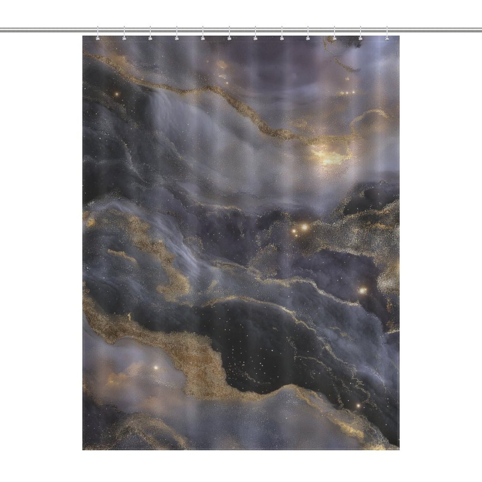 Marble Texture Cloth Fabric Bathroom Decor Set with Hooks - Walmart.com