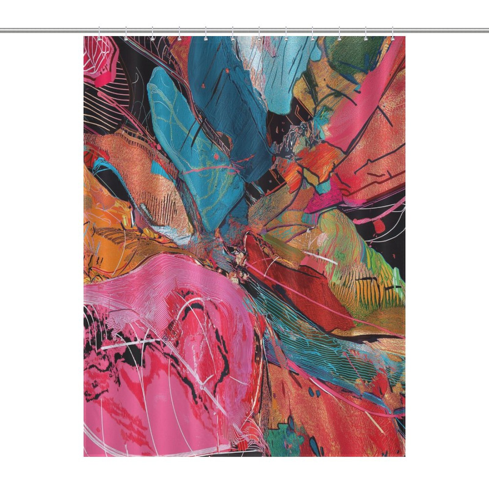 Marble Texture Cloth Fabric Bathroom Decor Set with Hooks - Walmart.com