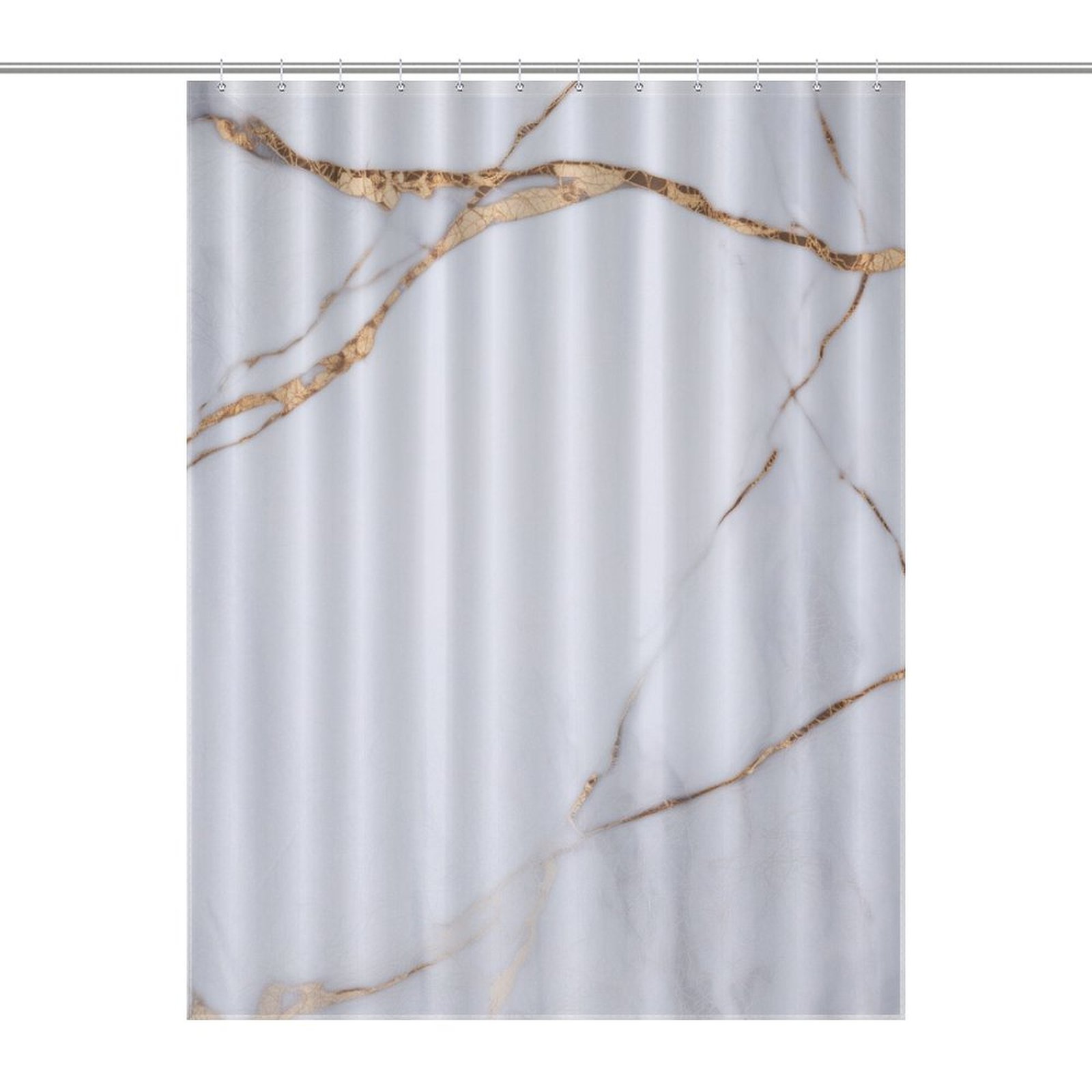 Marble Texture Cloth Fabric Bathroom Decor Set with Hooks - Walmart.com