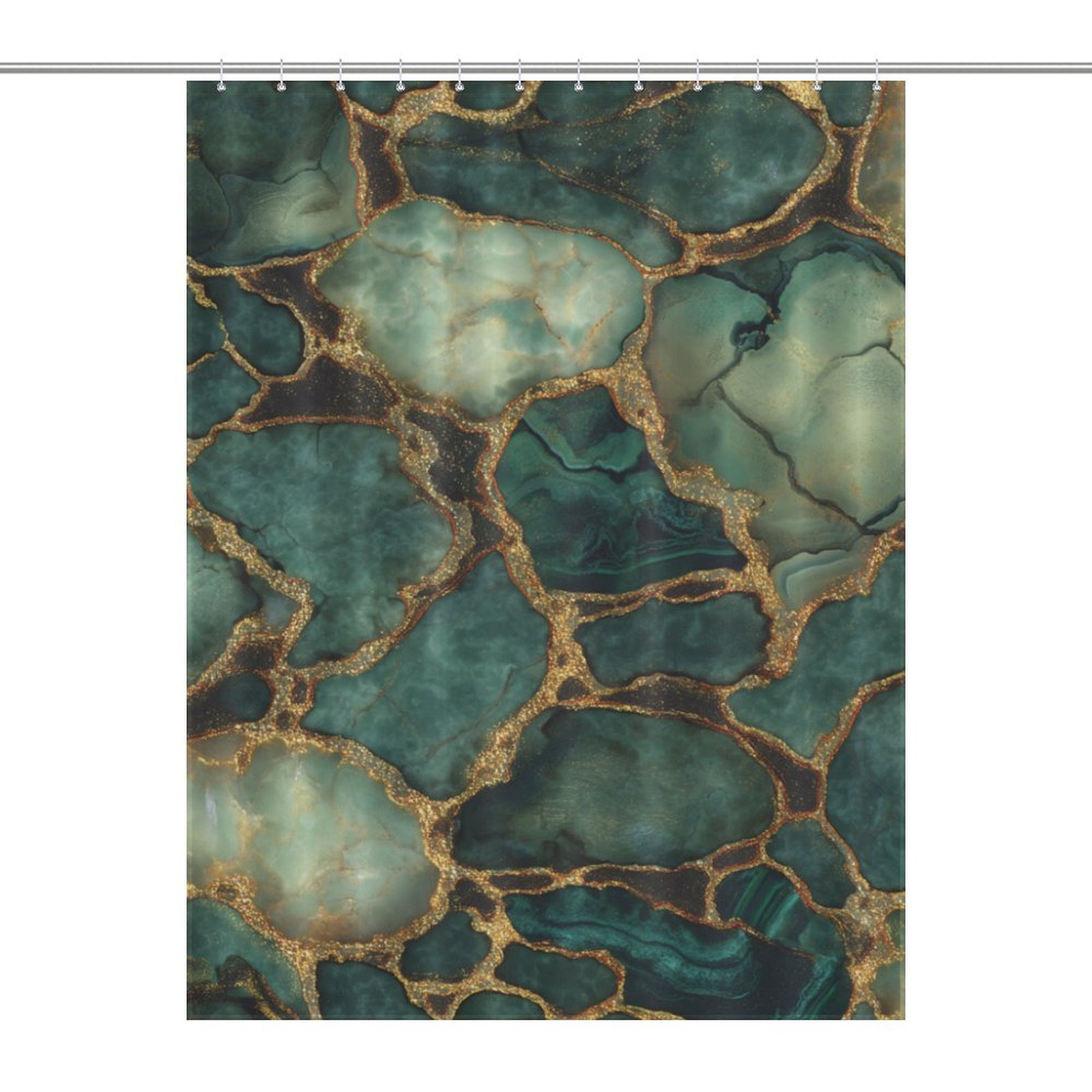 Marble Texture Cloth Fabric Bathroom Decor Set with Hooks - Walmart.com