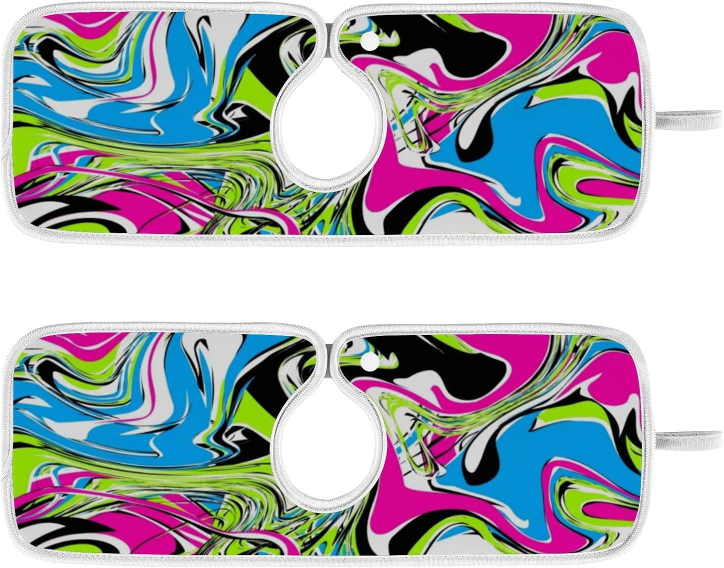 Marble Texture Colorful Sink Splash Guard for Faucet 2 Packs Faucet ...