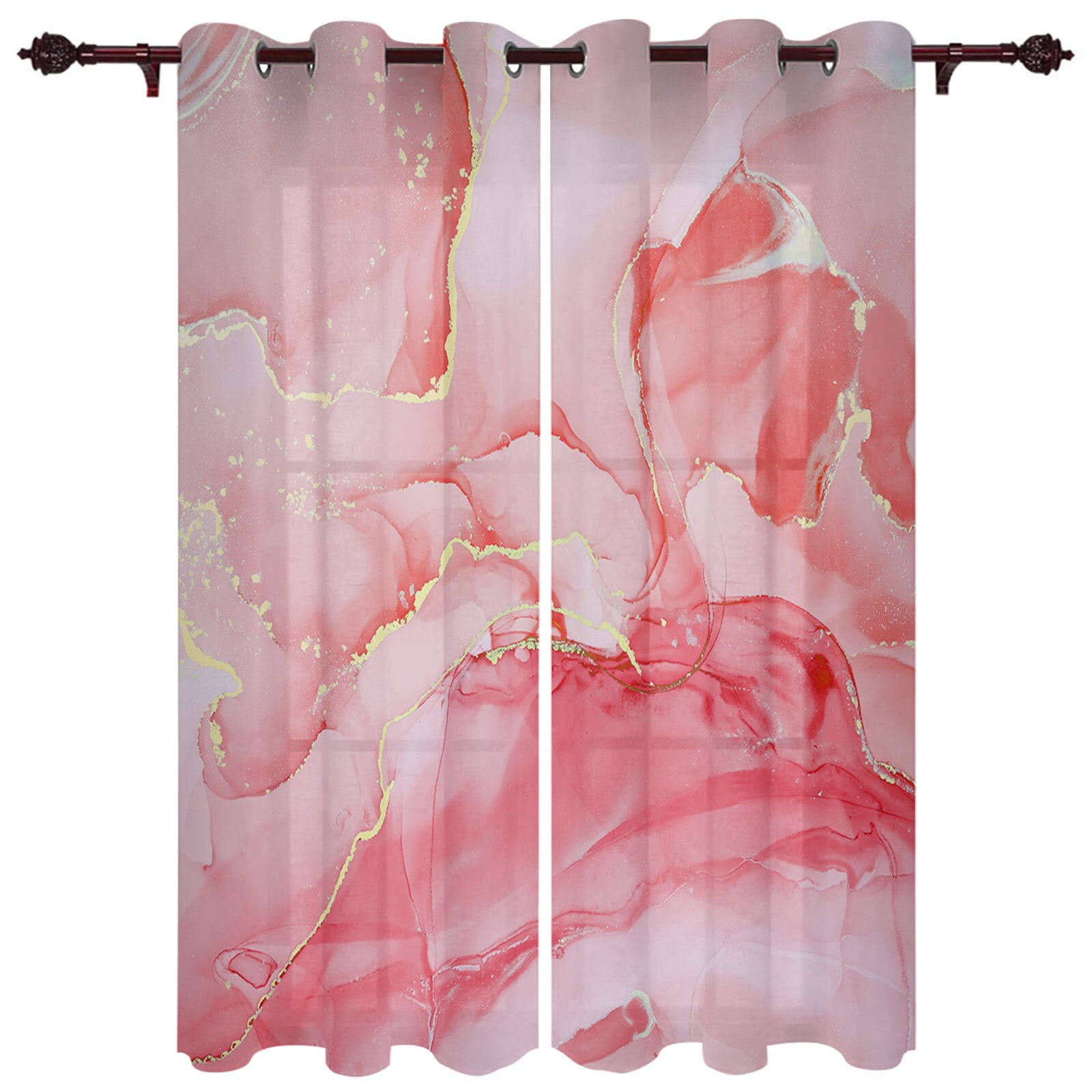 Marble Texture Gradient Window Curtain for Living Room Bedroom Drapes ...