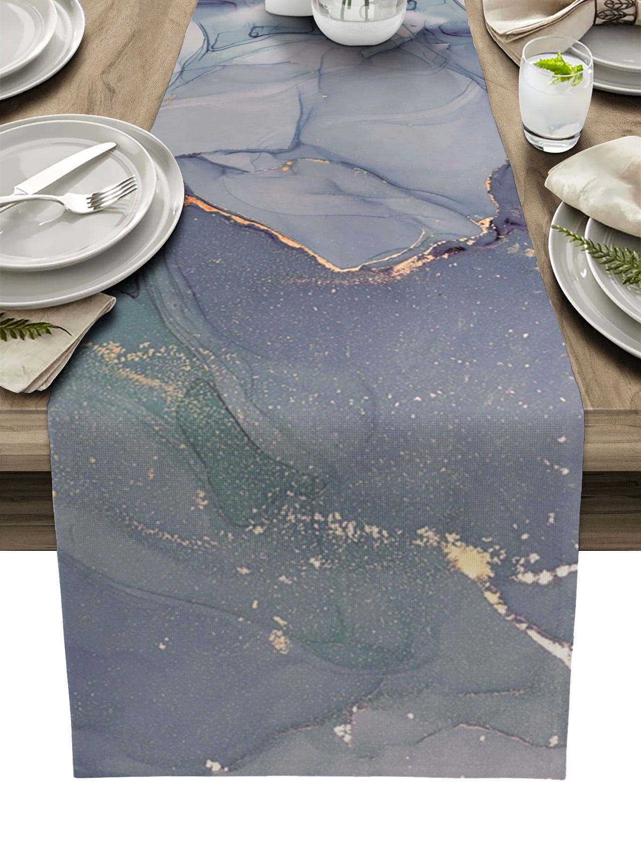 Marble Texture Gray Table Runner Home Wedding r Table Flag Mat Table ...