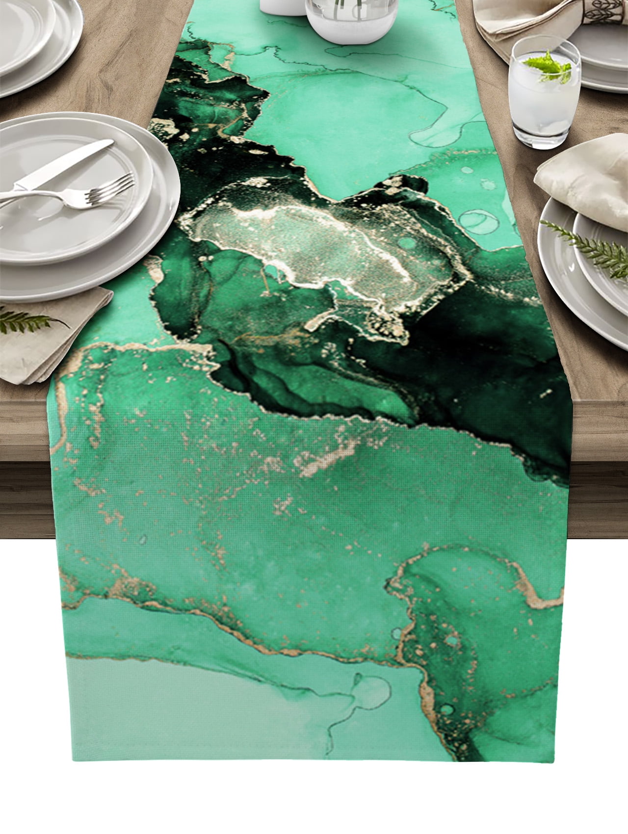 Marble Texture Gray Table Runner Home Wedding r Table Flag Mat Table ...