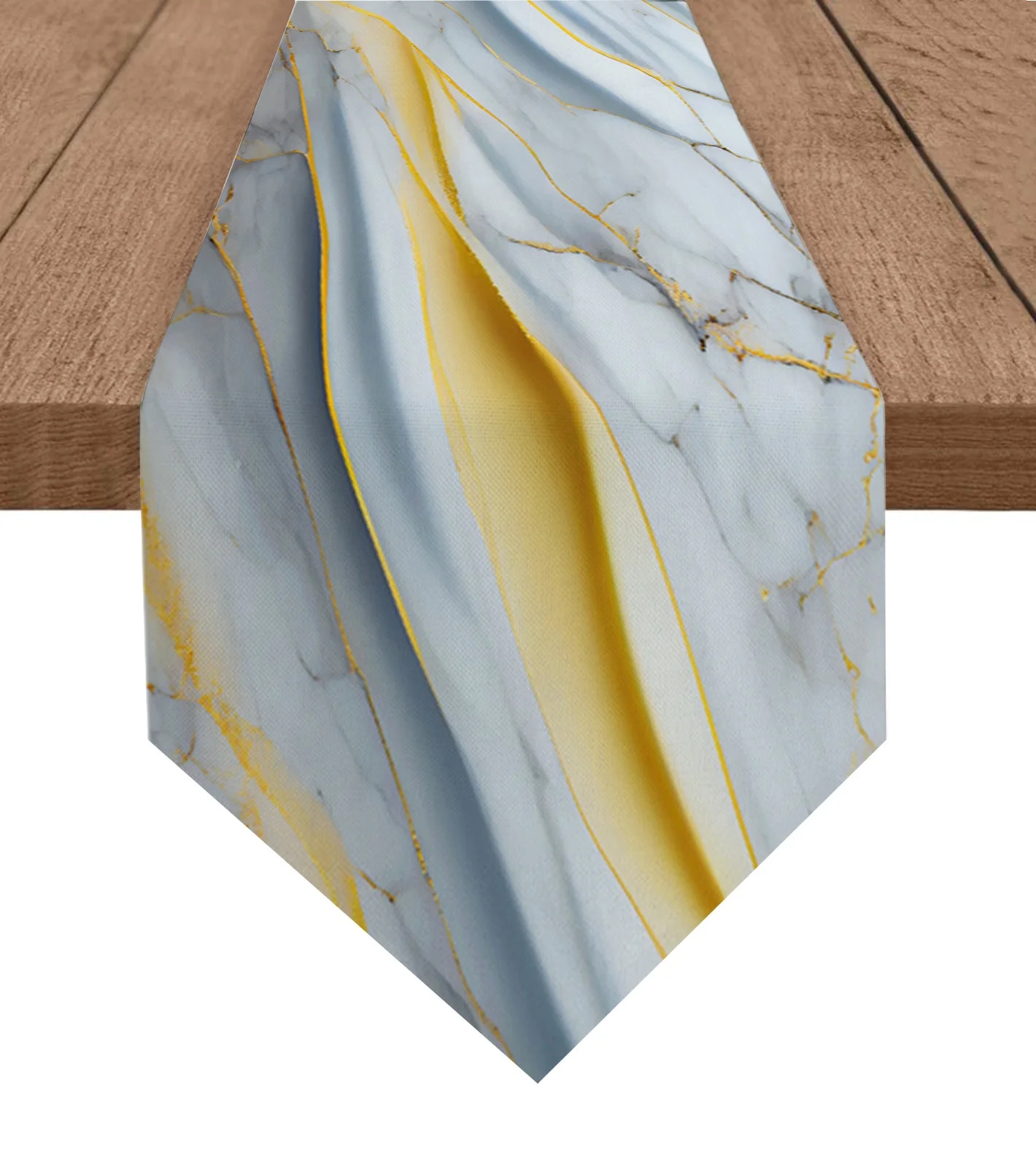 Marble Texture Gray Table Runners Wedding Decoration Modern Dining ...