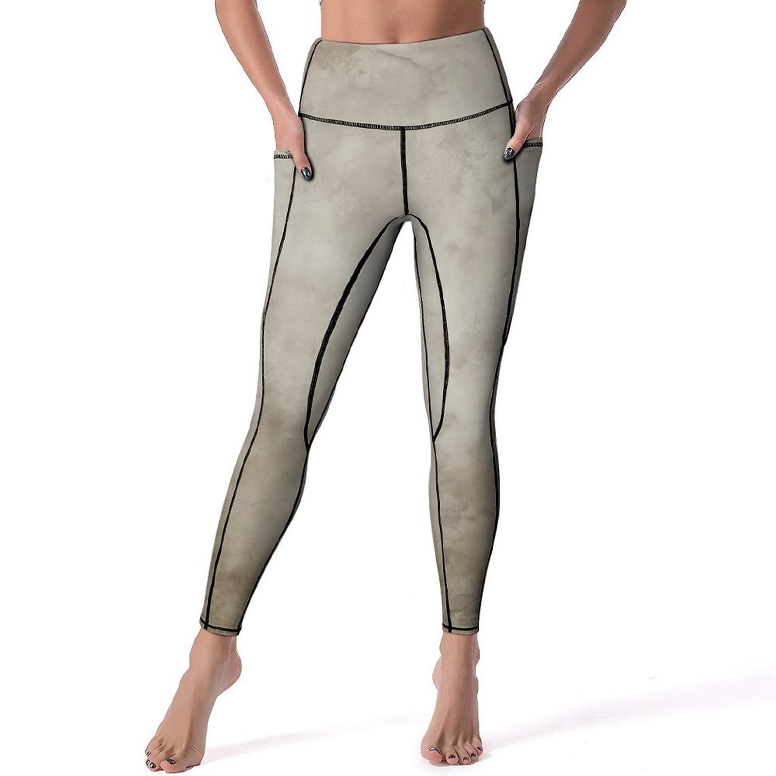 Marble Texture High Waisted Leggings for Women No See Through Tummy ...