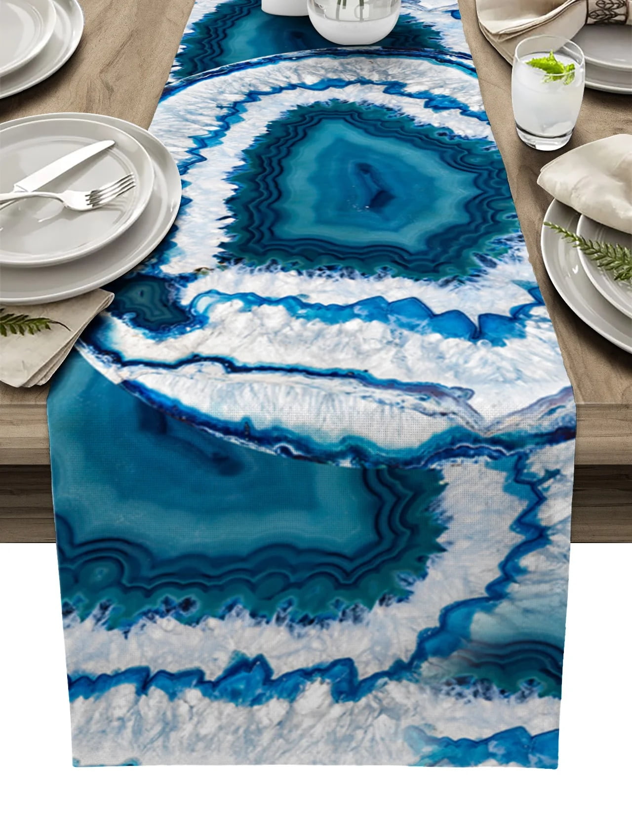 Marble Texture Ink Line Table Runner Wedding Table Decoration Dining ...