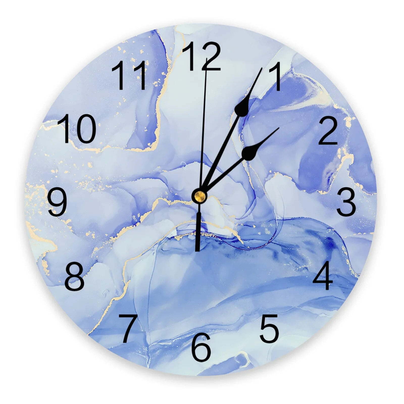 Marble Texture Ink Style Round Wall Clock for Home Decor Living Room ...