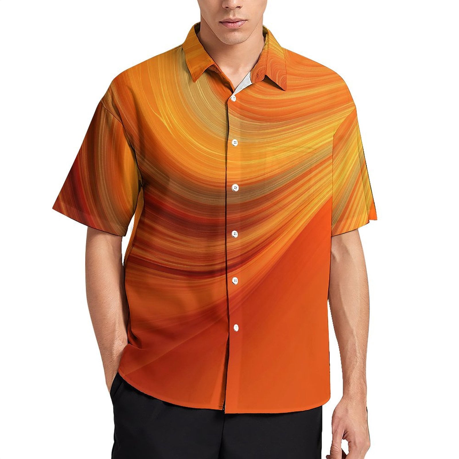 Marble Texture Men's Shirt Short Sleeves Printed Button Down Summer ...