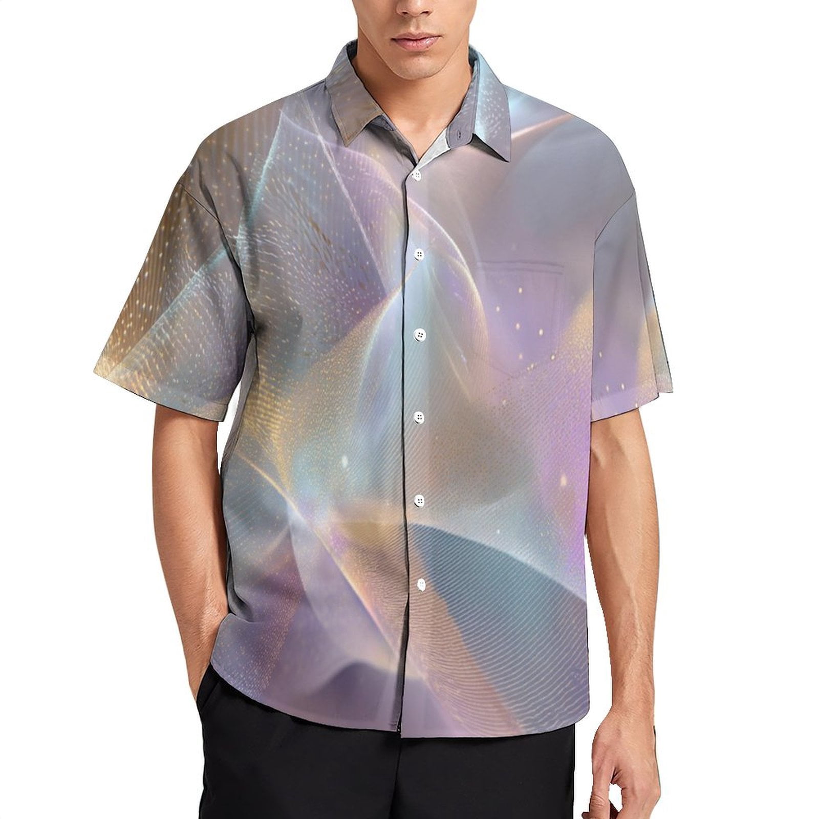 Marble Texture Men's Shirt Short Sleeves Printed Button Down Summer ...