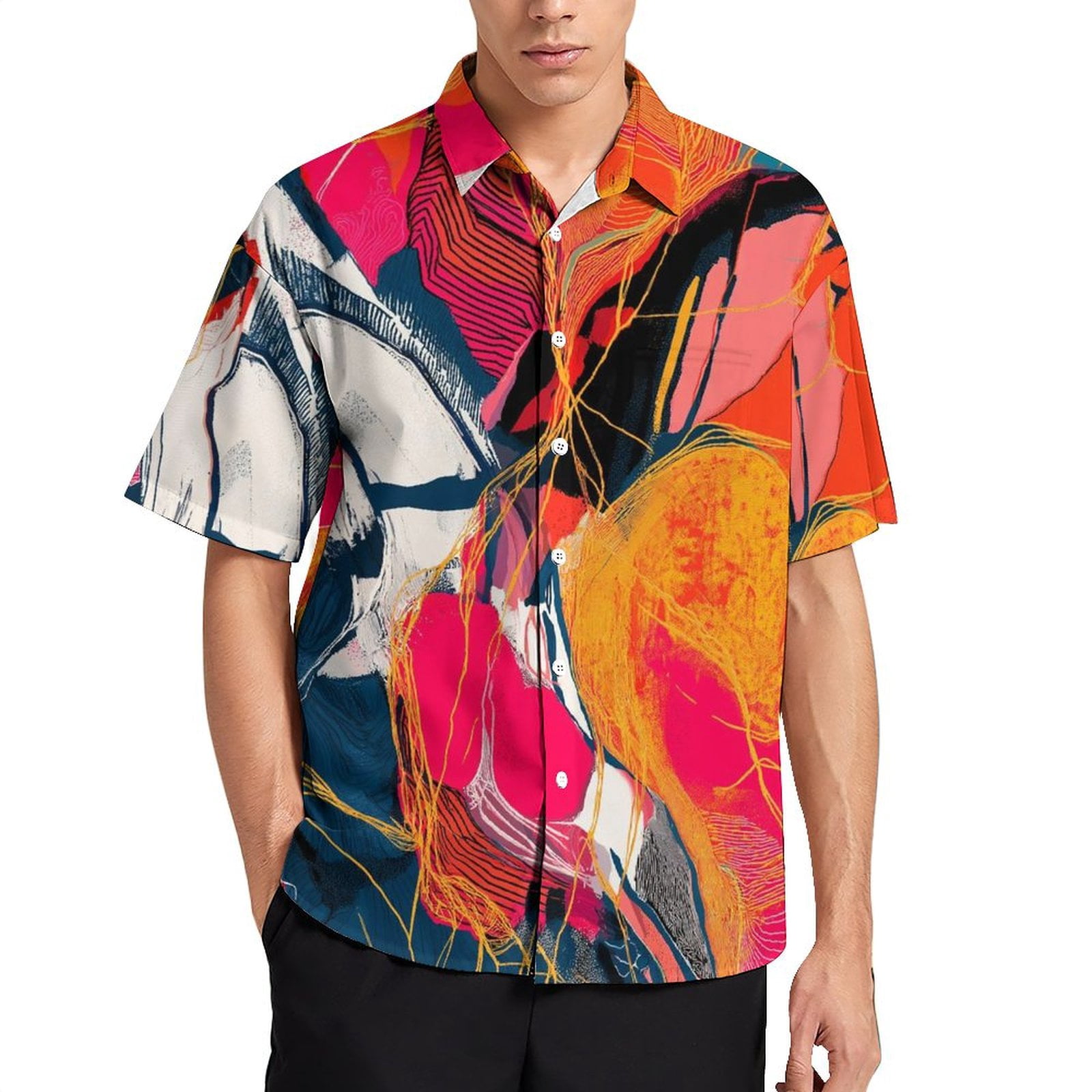 Marble Texture Men's Shirts Short Sleeve Casual Shirts Button Down ...