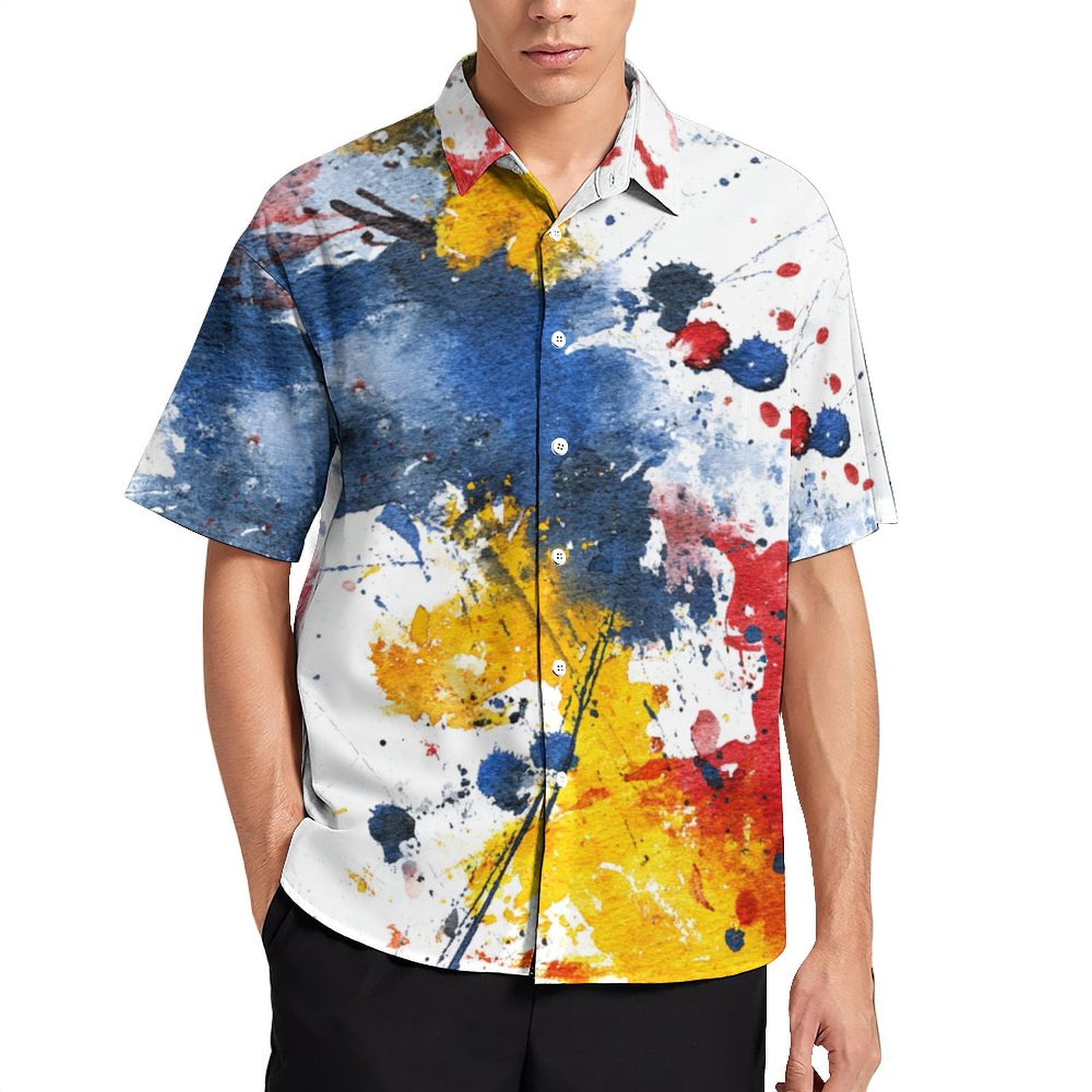 Marble Texture Men's Shirts Short Sleeve Casual Shirts Button Down ...