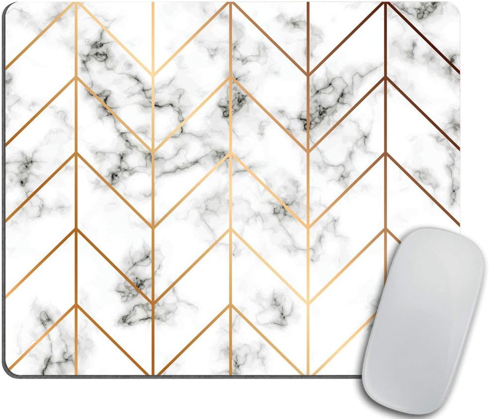 Marble Texture Mouse pad, Golden Geometric Lines Mousepad, Black and ...