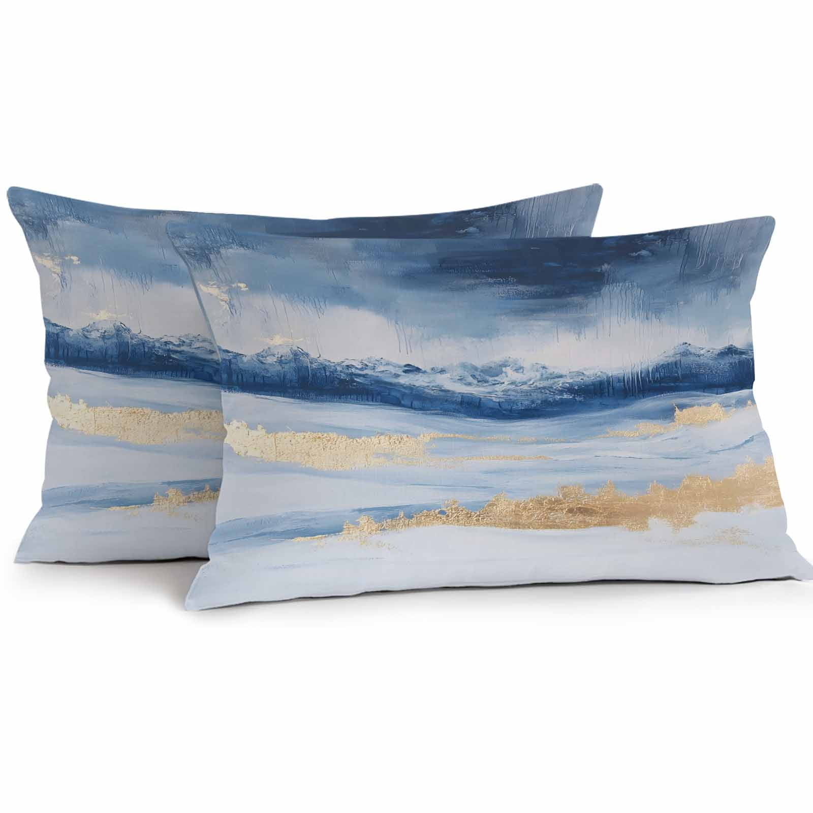Marble Texture Outdoor Pillow Covers Pack of 2 Abstract Gradient Ocean ...