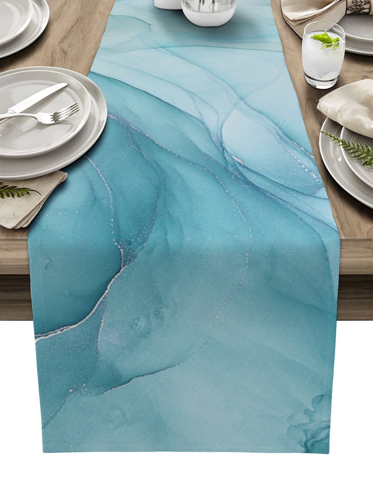 Marble Texture Pink Table Runner Home Wedding r Table Flag Mat Table ...