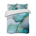 Marble Texture Quilts Bedding Set Twin Size Sage Green Gold Abstract ...