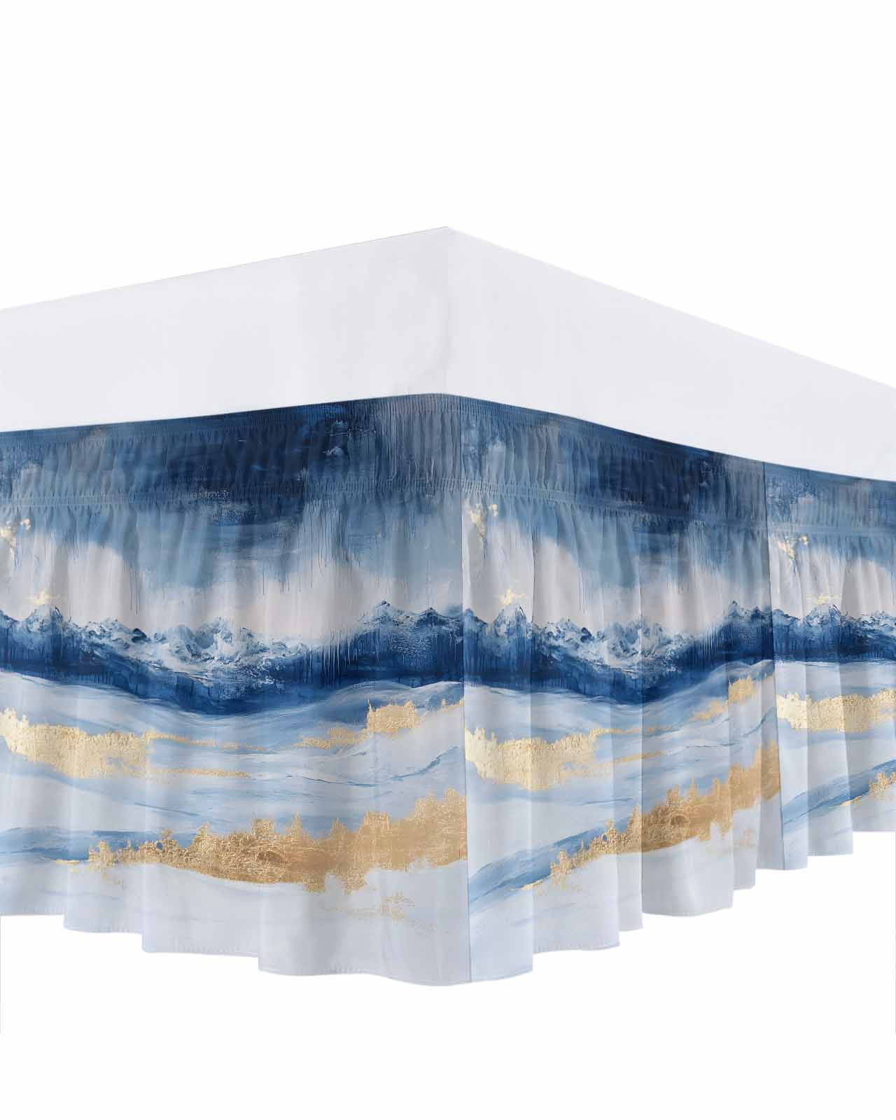Marble Texture Ruffle Bed Skirt California King Size Abstract Gradient ...
