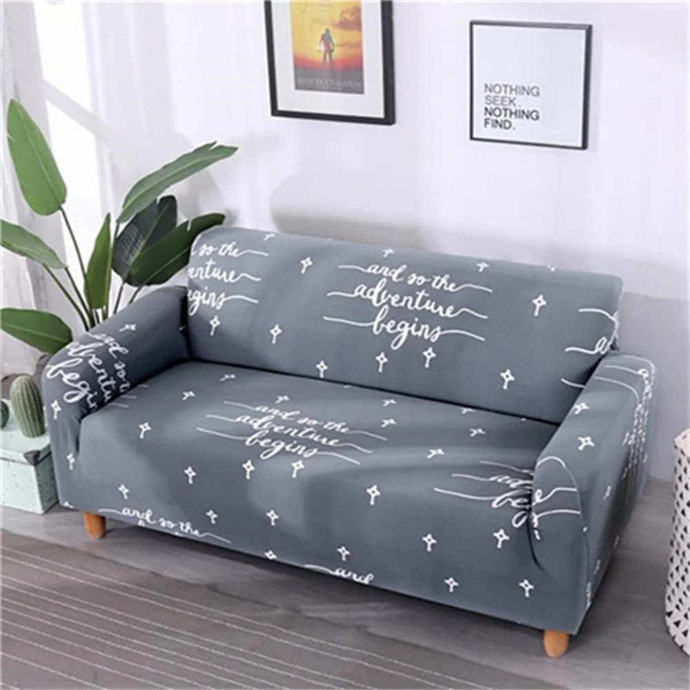 Marble Texture Sofa Cover Flower Plant Elastic Adjustable Sofas Covers ...